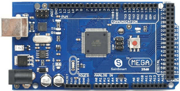 Projetsduino Arduino MEGA 2560 Rev3 - dimensions schematique brochage