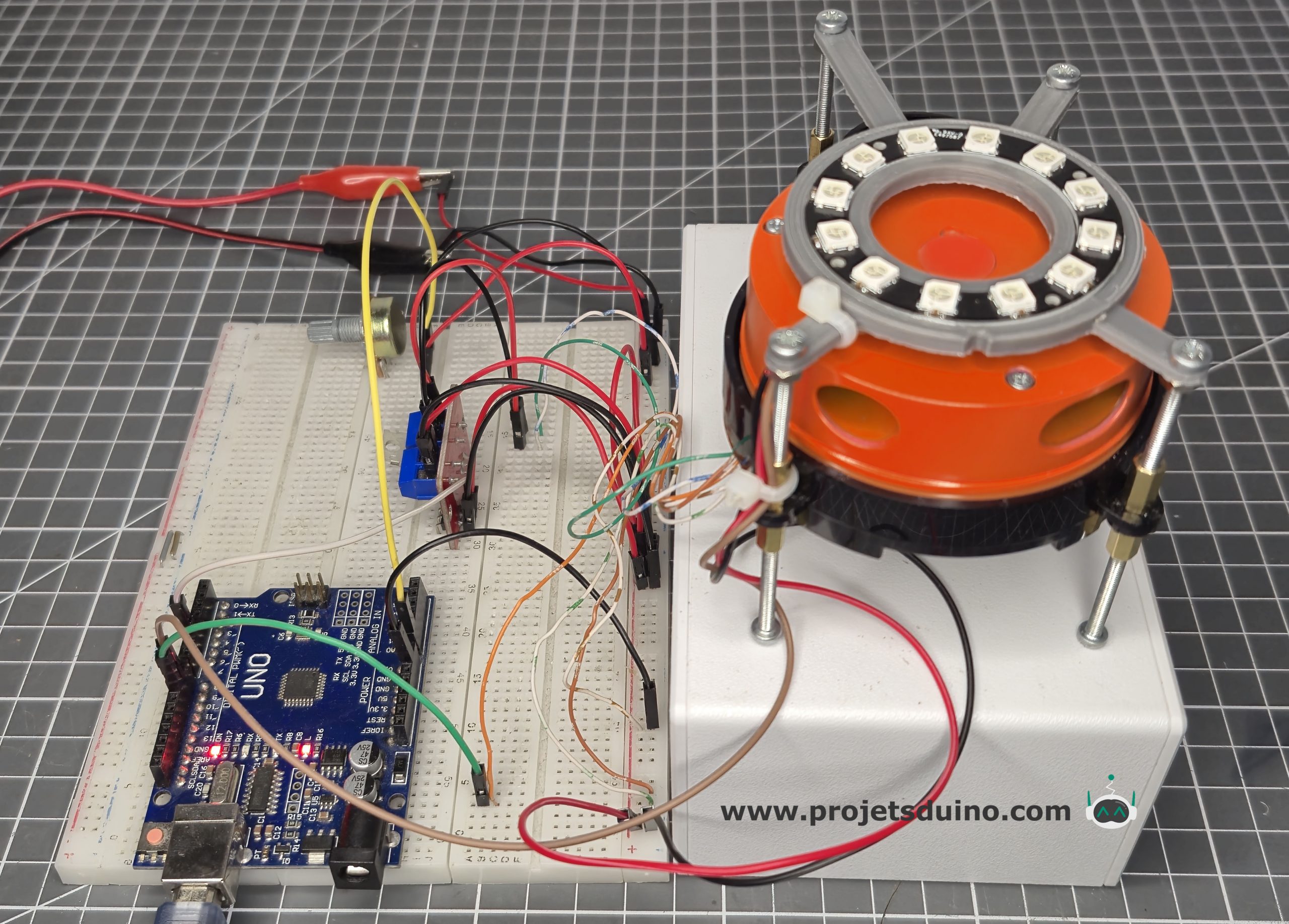 Lecture LIDAR LDS02RR avec arduino et affichage avec processing +Anneau Led
